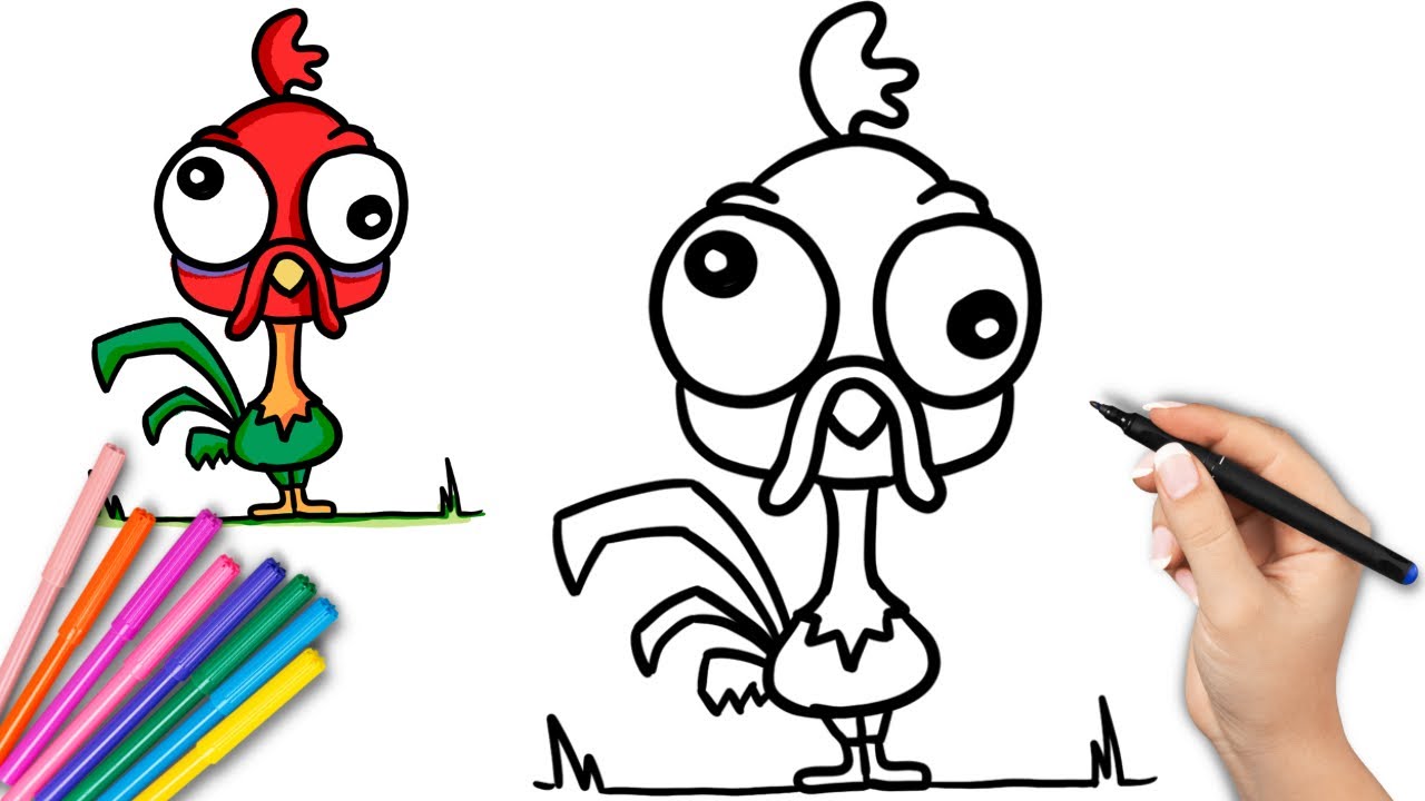 Crazy Hen Drawing for Kids | Crazy Chicken Drawing - YouTube