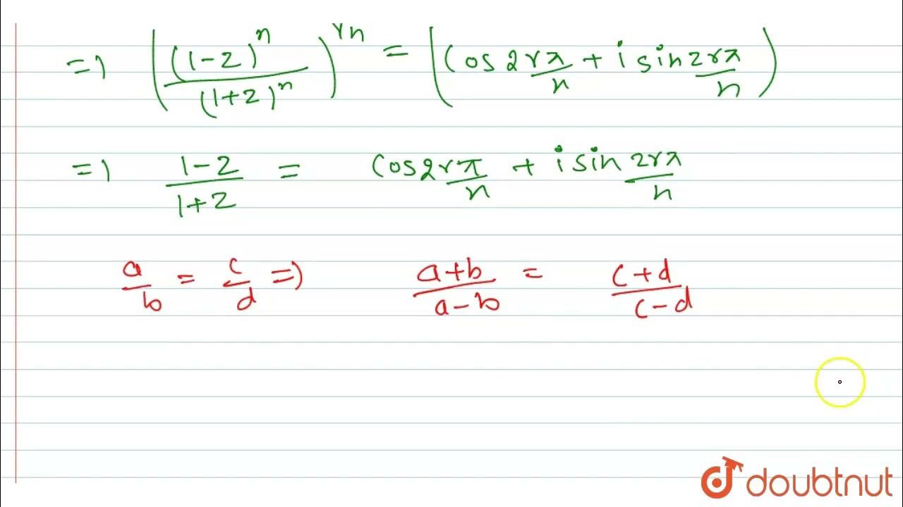 Show that the roots of equation (1+z)^n=(1-z)^n are -i tan (rpi/n), r=0,1,2,,…………,(n-1) excludin ...
