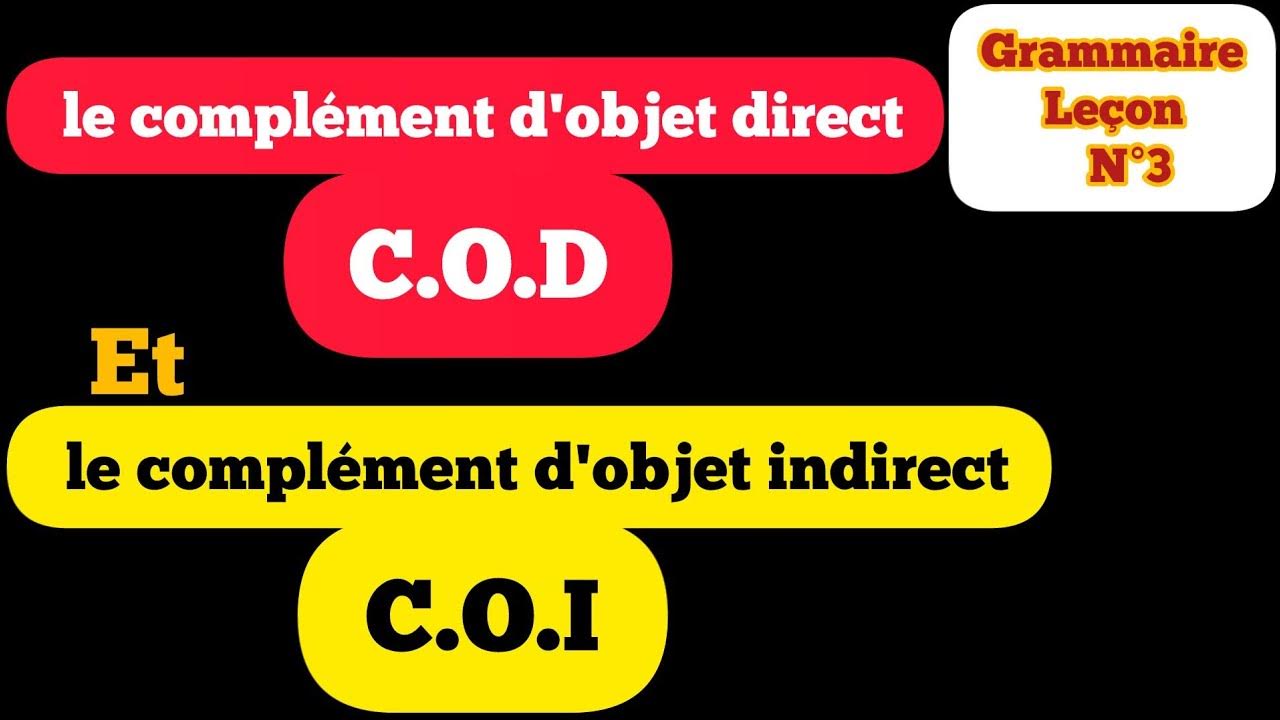 COD et COI :complément d'objet direct et le complément d'objet indirect ...