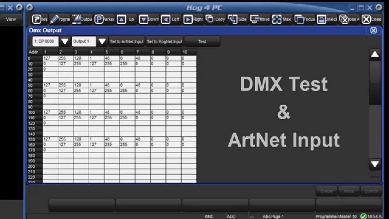 HOG 4 Tutorial 23 - DMX Test & ArtNet Input - YouTube