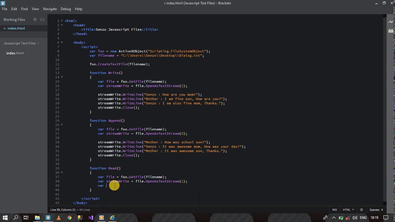 Dealing With Text Files In Javascript Appending And Reading Youtube 1950