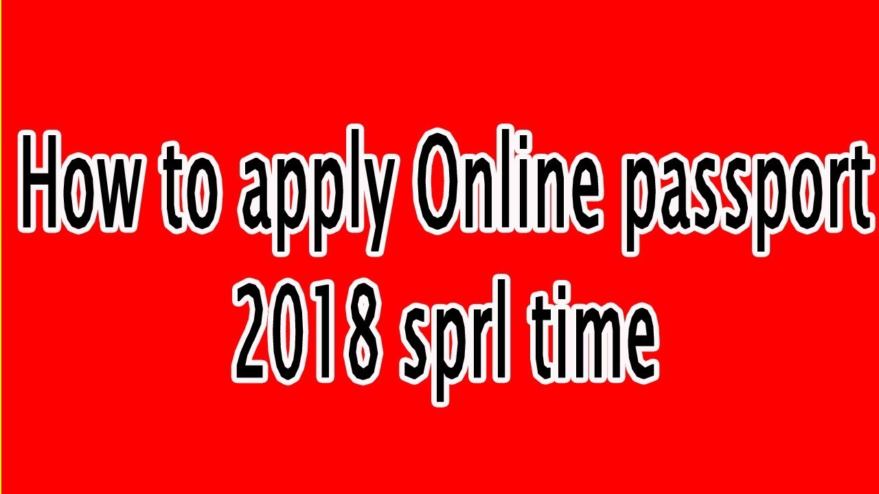 how to online apply passport online sprltime - YouTube