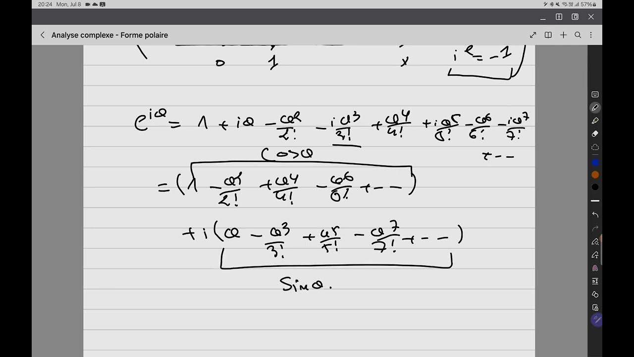 Mathématiques - Analyse complexe - Démonstration de la formule d'Euler ...