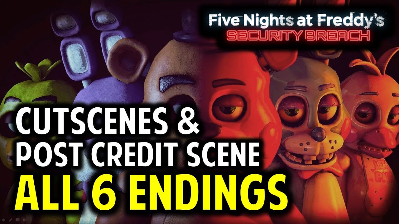 FNAF Security Breach: All Ending Cutscene + Post Credit Scenes - YouTube