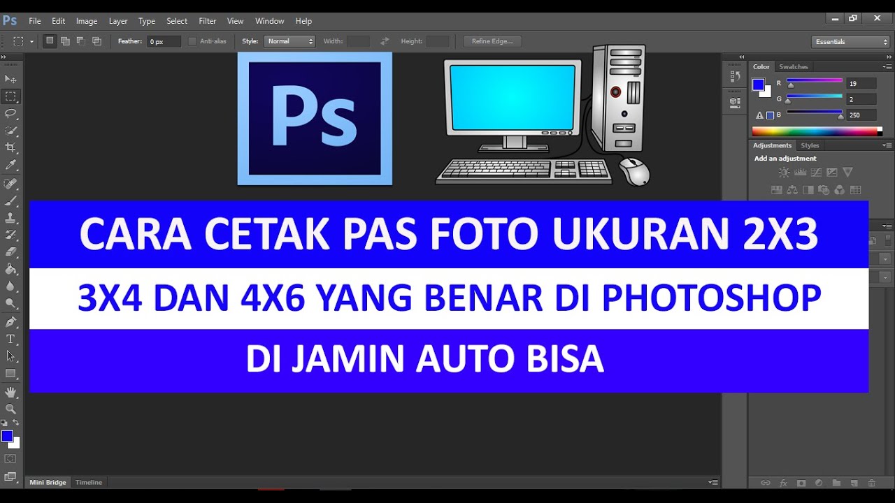Cara Cetak Pas Foto Ukuran 2X3 3X4 dan 4X6 di Photoshop - YouTube