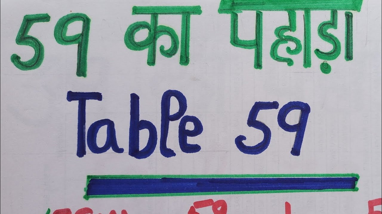 🔴Table 59 🔴 Mathmatics Made Easy - YouTube