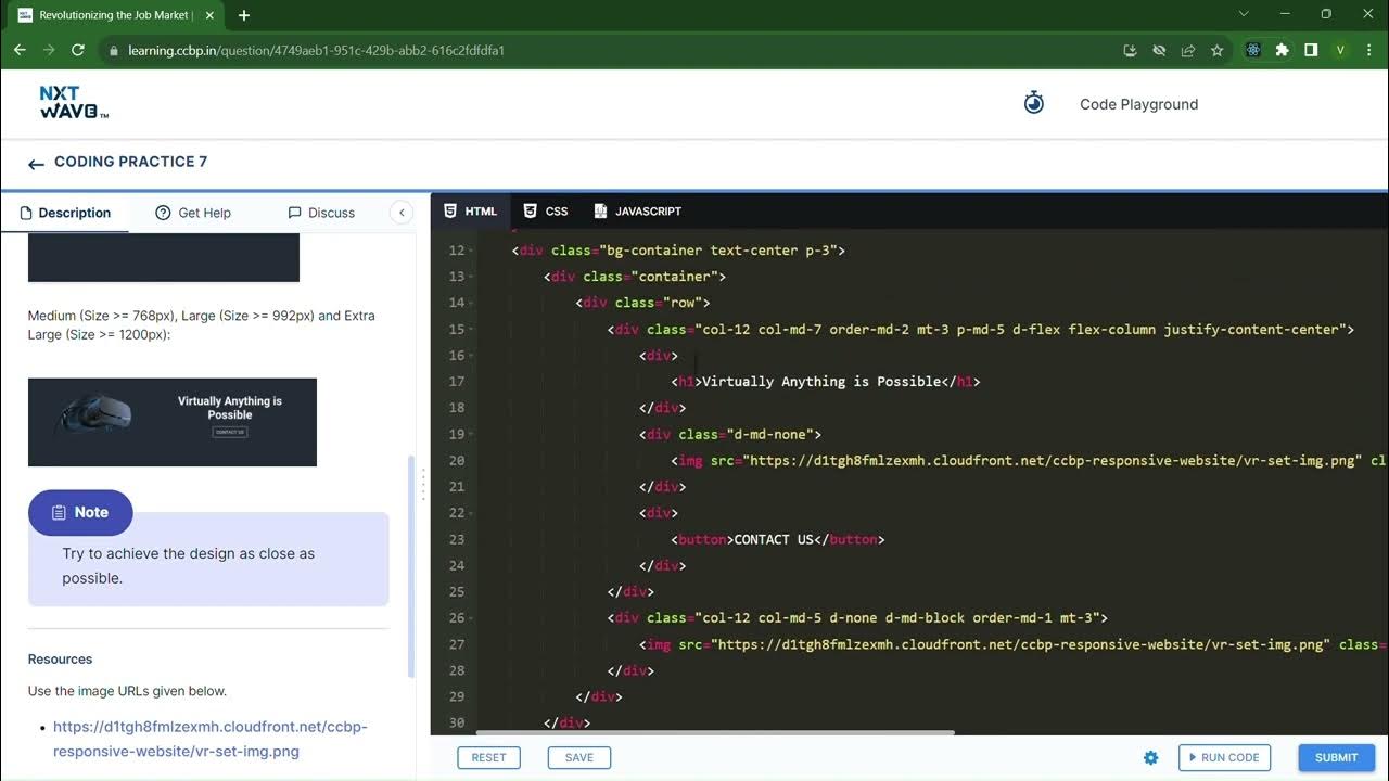 Vr Website Contact Us Section Coding Practice 7 Html Css Bootstrap Nxtwave Ccbp 4 O
