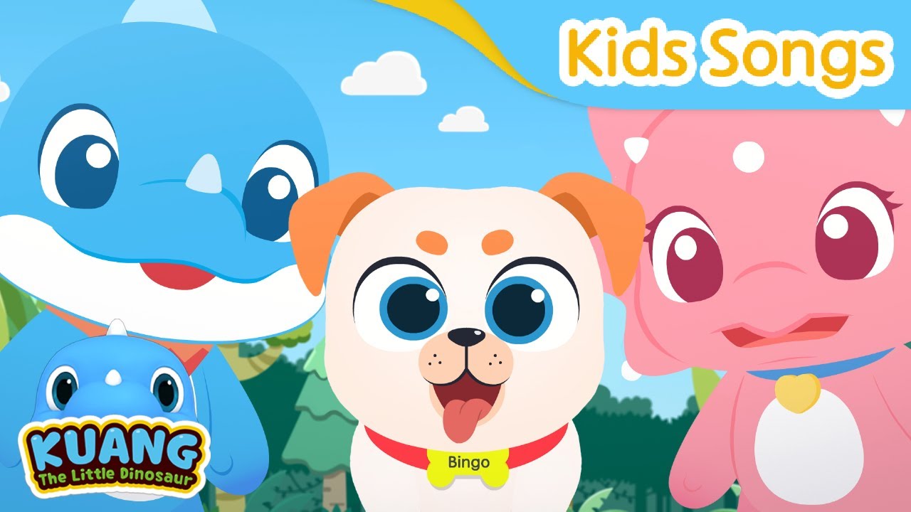 BINGO | Kids Song | nursery rhymes | Baby T-Rex Kuang | Kuang the ...