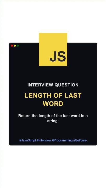 Length of Last Word | Javascript Master - YouTube