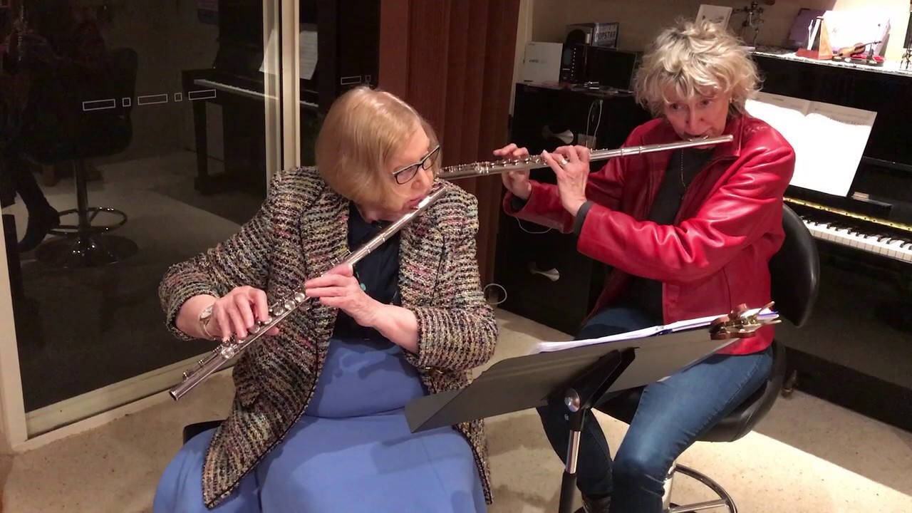 Elaine and Robin Lightly Row Flute Duet - YouTube