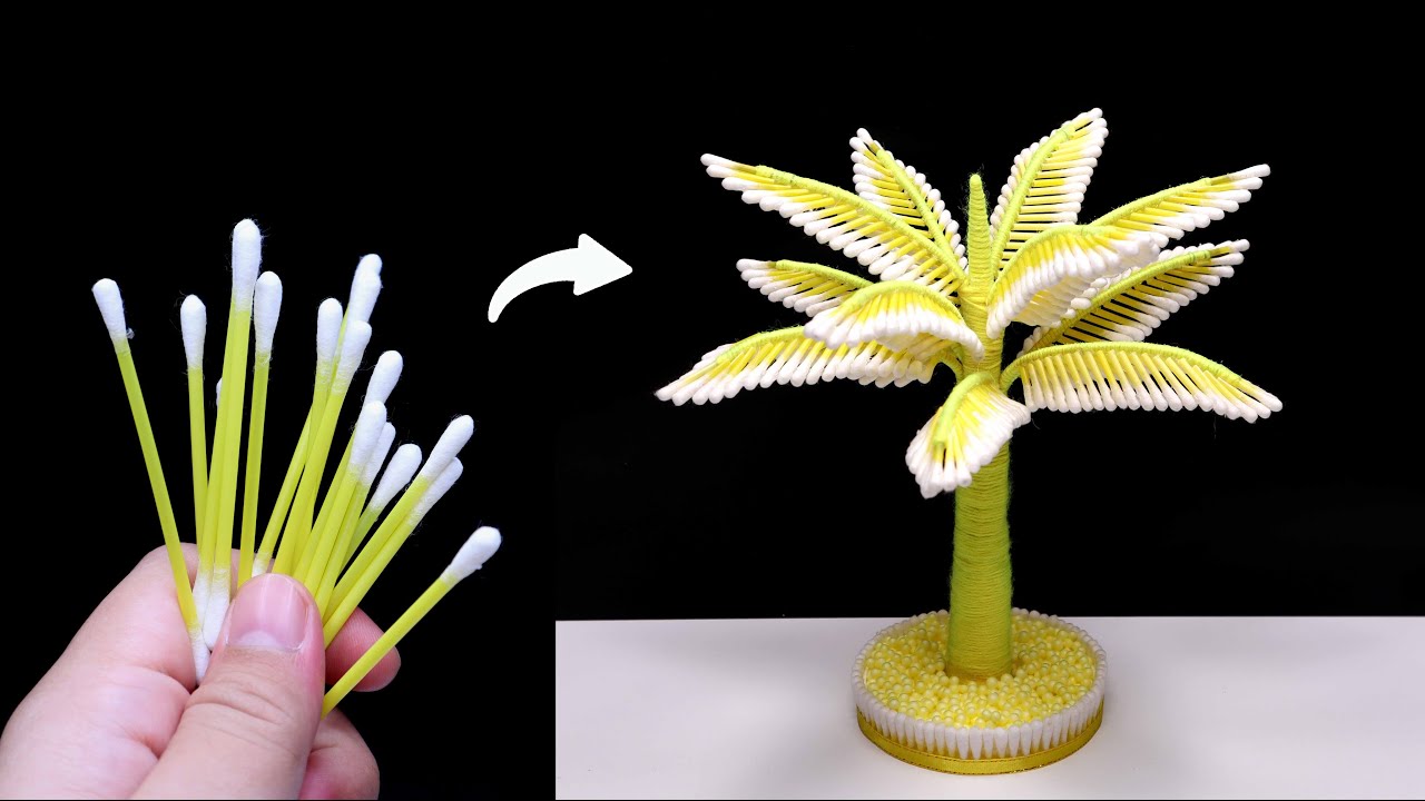 Cotton Ear Buds Home Decor Ideas | Cotton Buds Craft Ideas | Pohon hias ...