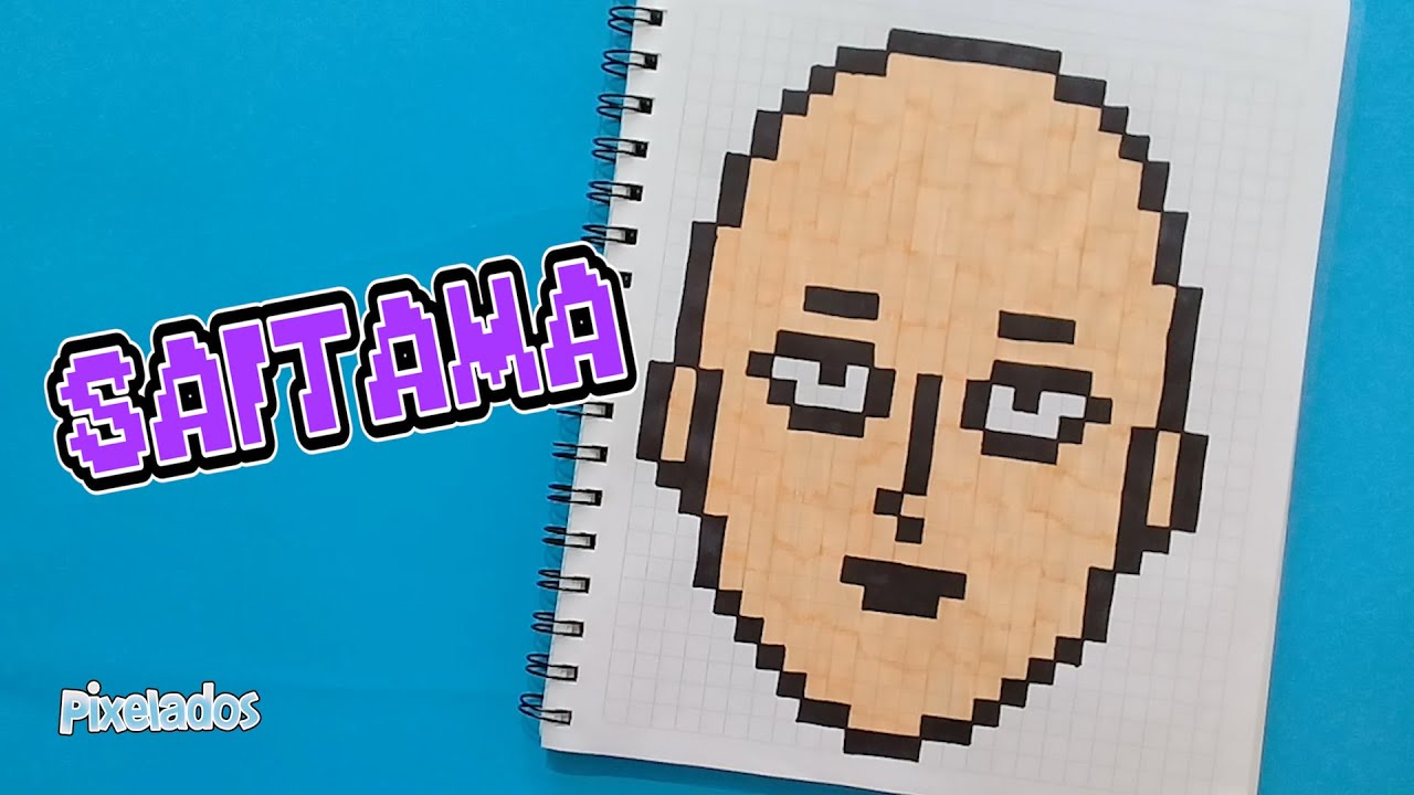 COMO DIBUJAR SAITAMA - ONE PUNCH MAN PIXEL ART - PIXELADOS - YouTube