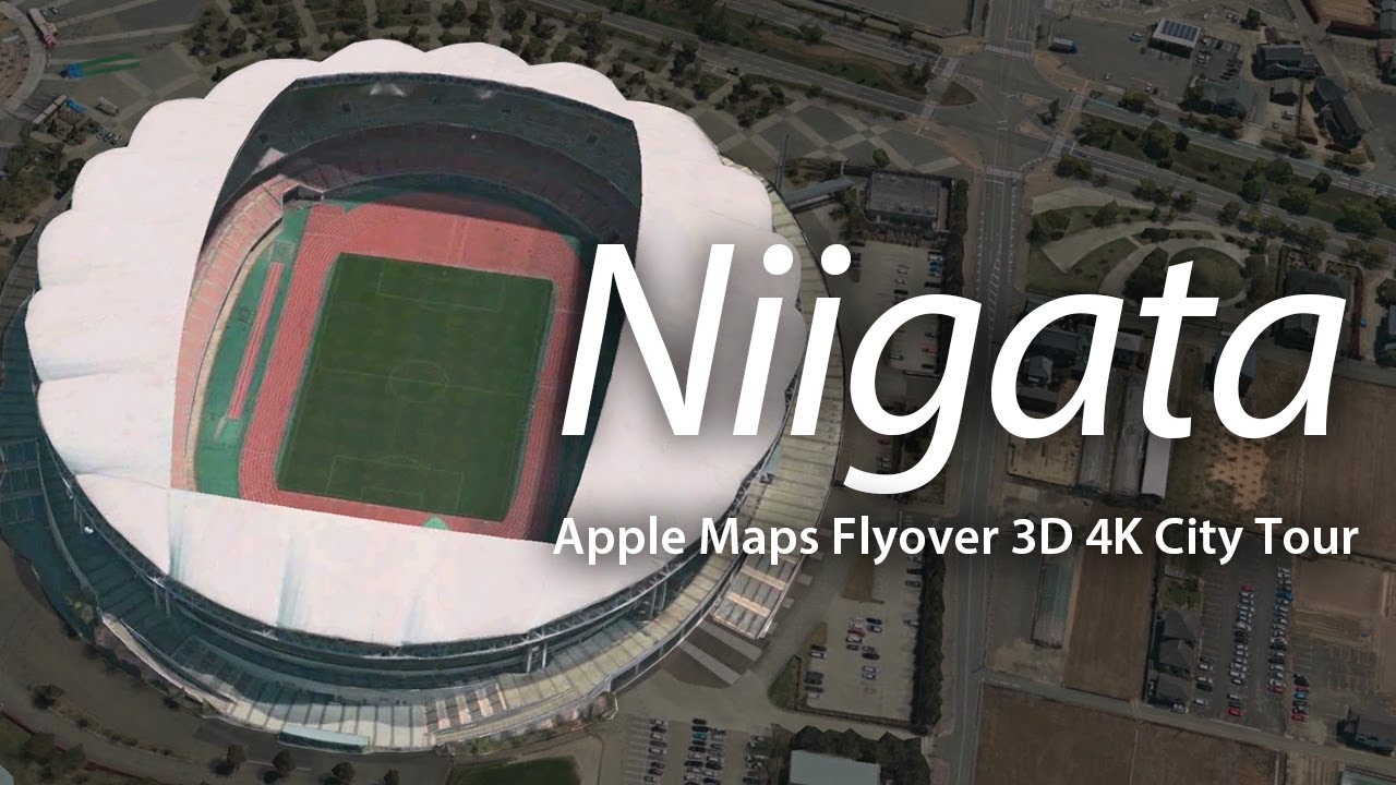 Niigata, Japan | Apple Maps Flyover 3D 4K City Tour - YouTube