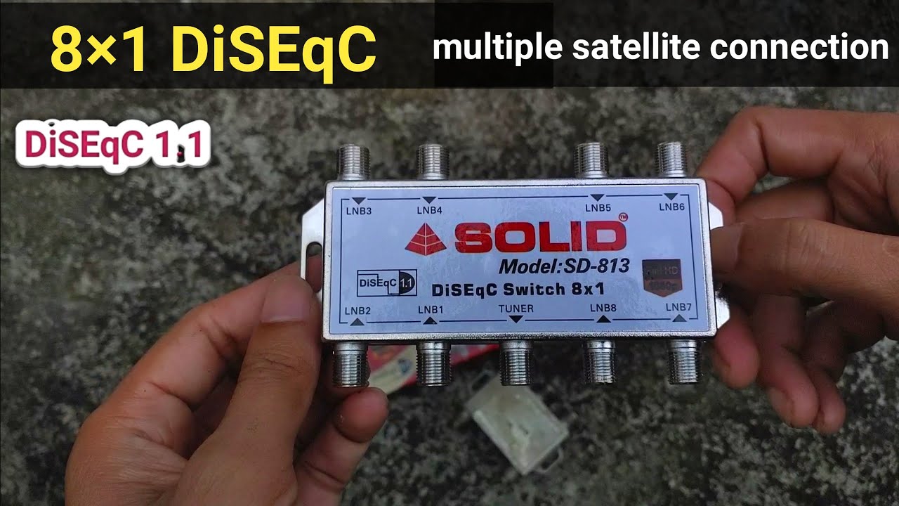 8×1 DiSEqC switch for multiple satellite connection DiSEqC-1.1 - YouTube