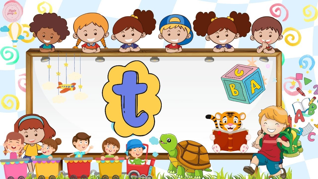 Lower Case letter "t" Lesson For Kids | Letter "t" Sounds , Words Start ...