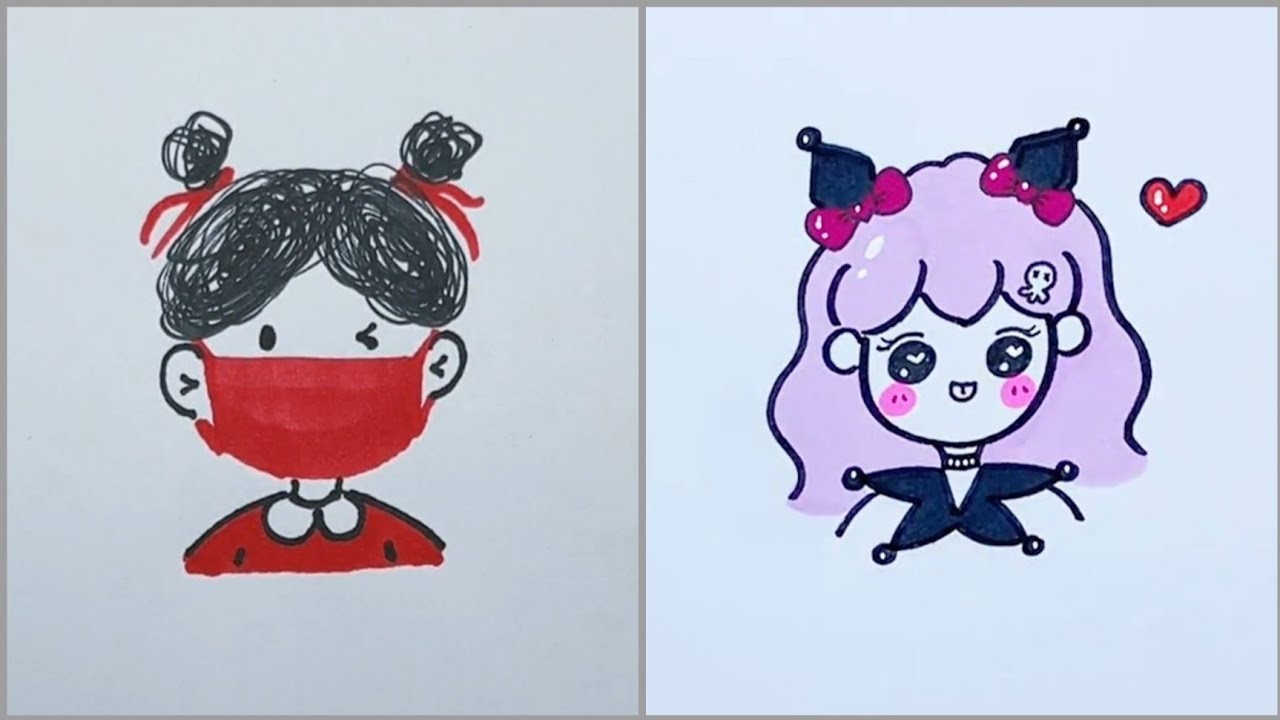 How to draw cute pictures - YouTube