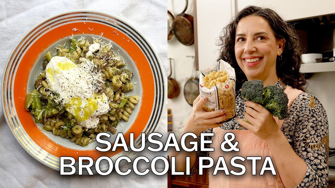 Carla Makes Pasta with Sausage, Broccoli, & Parm - YouTube