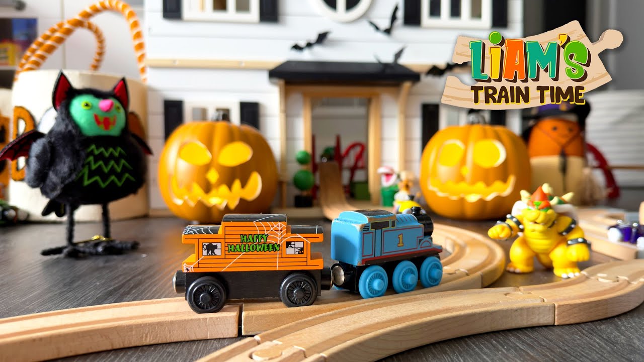 Haunted BRIO Wooden Train Track Comes to Life for Halloween! - YouTube