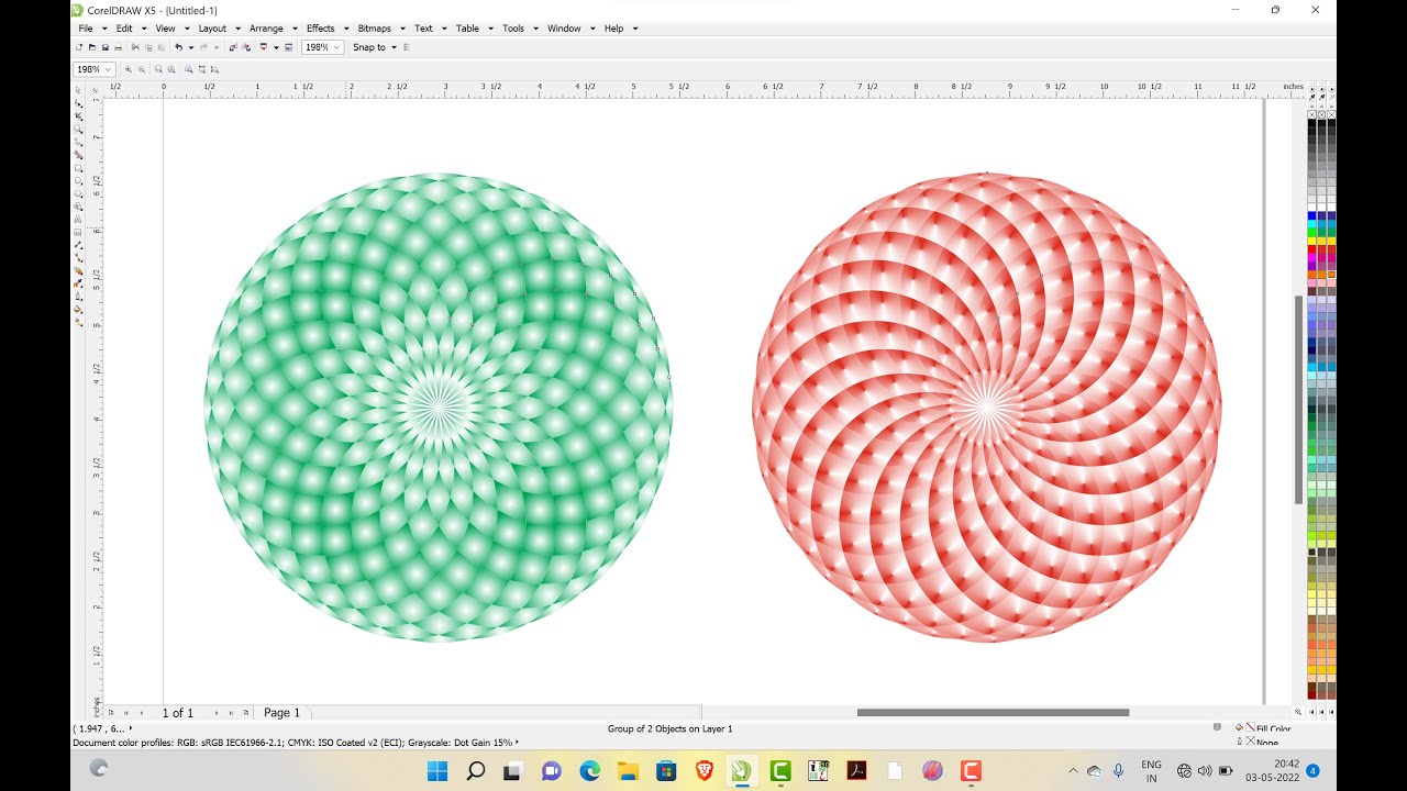 how to make round design in corel draw || round design kaise banaye ...