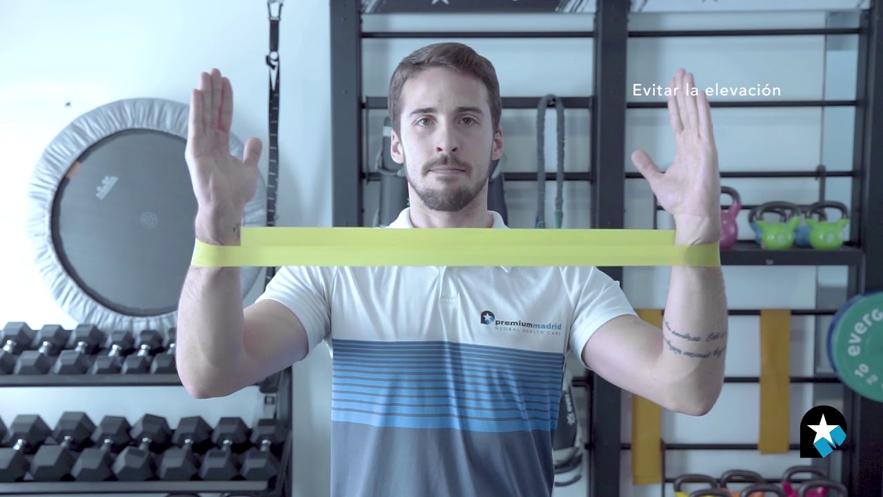 Ejercicio para Hombro - Rotadores con goma | Rehabilitación Premium ...