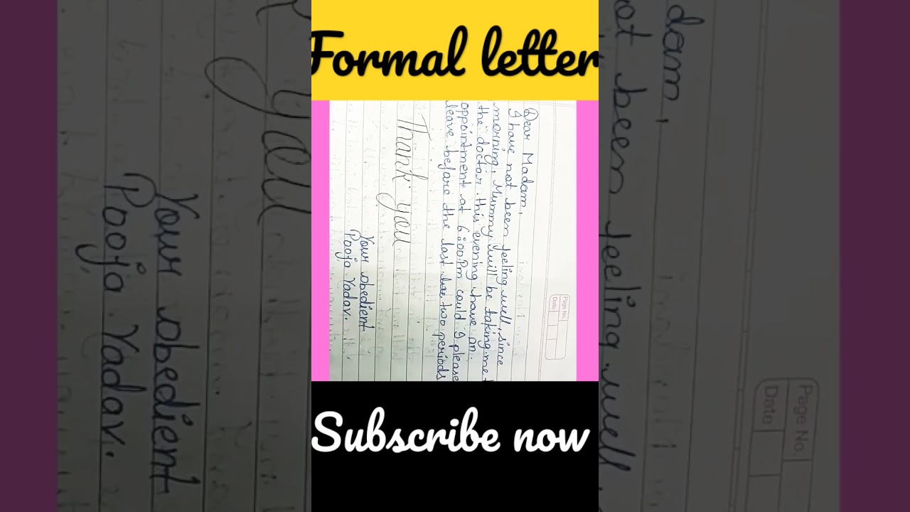 Formal Letter || How to write a Formal letter || Formal letter in ...