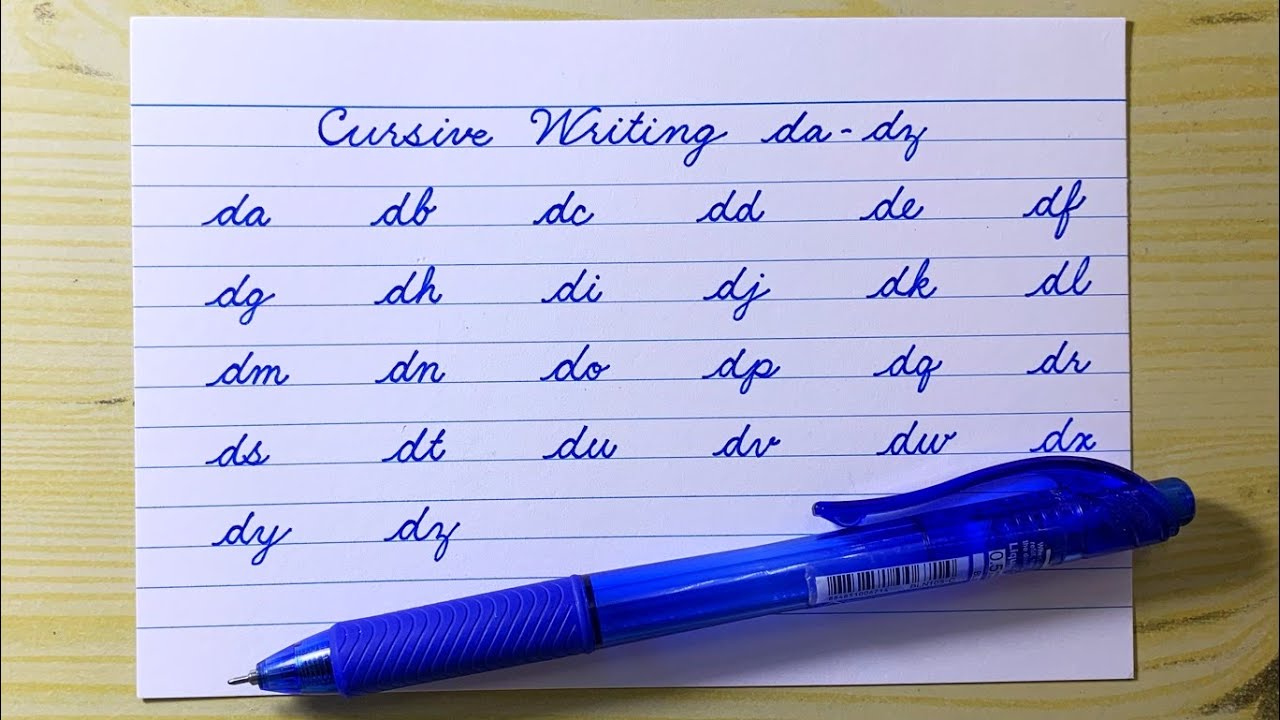 Cursive writing for beginners | Connecting letters d and a to z ...