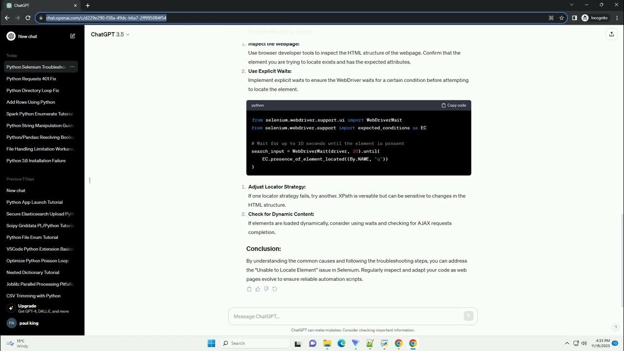 Python Selenium Unable To Locate Element On A Webpage Youtube