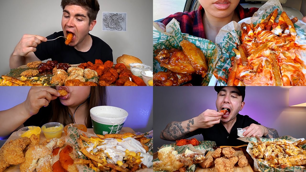 *WINGSTOP* Mukbang Compilation | Satisfying Chicken Wing Eating ...
