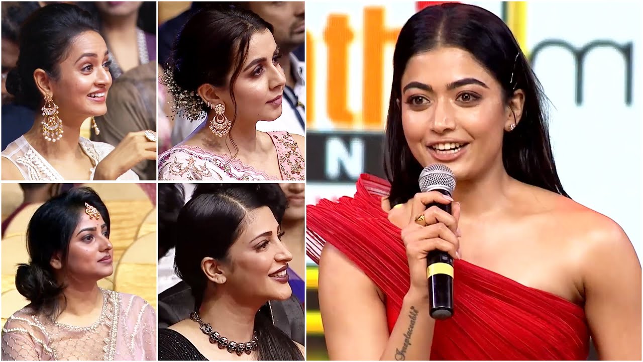 South Actresses Adoring Rashmika Mandanna's Cute Winning Speech At ...