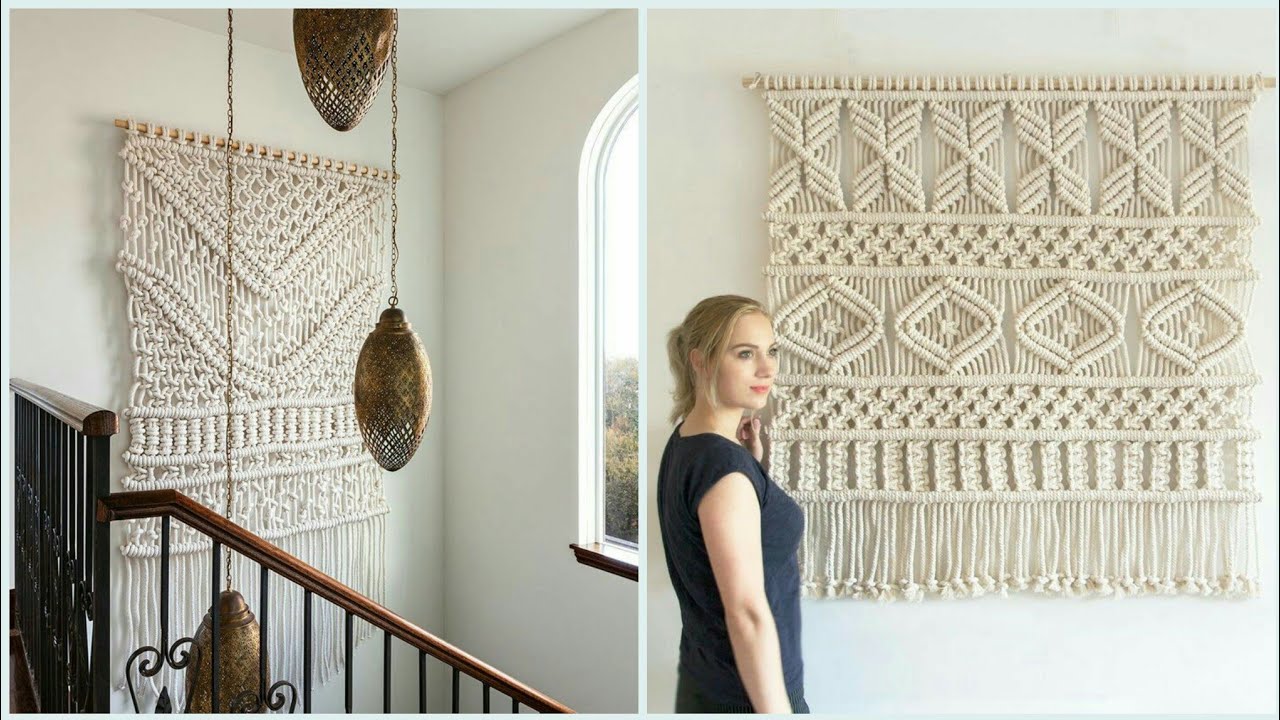 Newest and trendy creative macrame large wall hanging \ hand woven wall ...