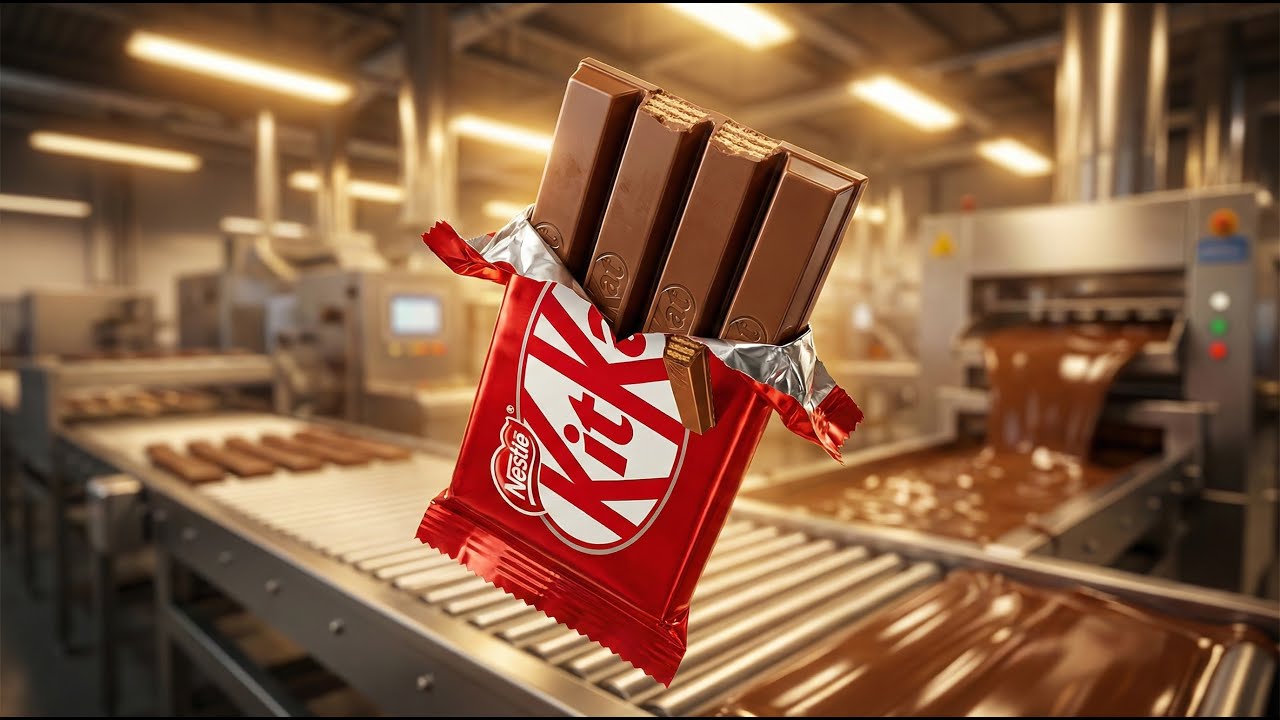 How KitKat is Made in a Modern Chocolate Factory Full Process - YouTube