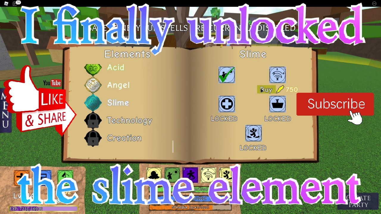 I unlocked the slime element - Elemental Battlegrounds (Roblox) - YouTube