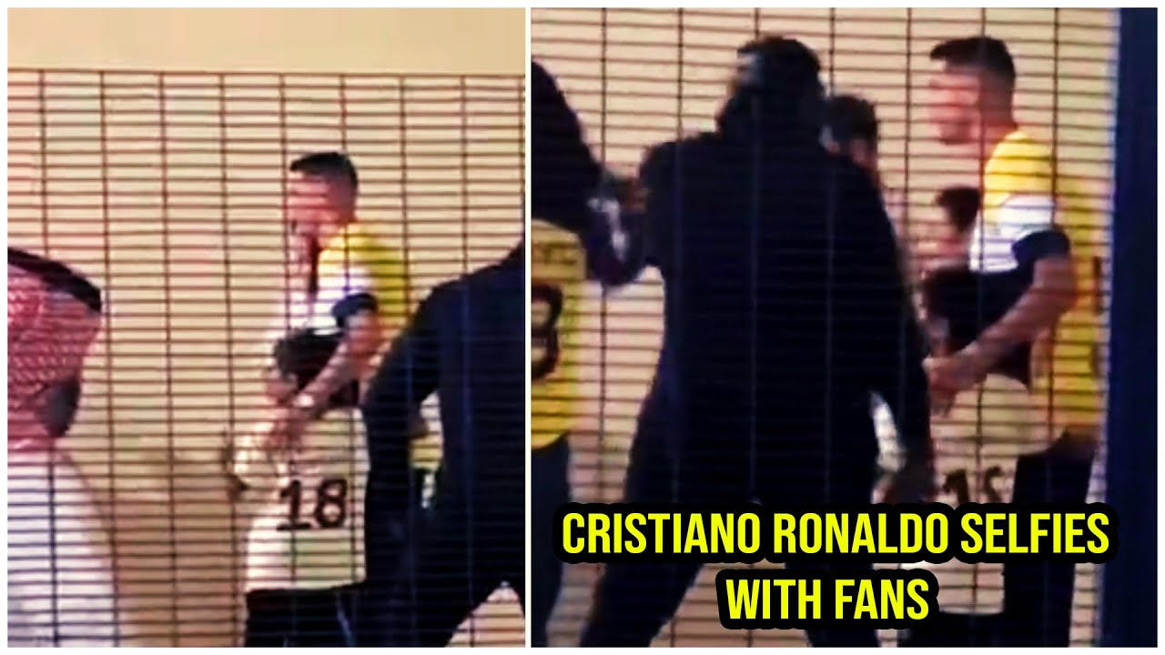 Cristiano Ronaldo with fans after the match against Al Wehda ...