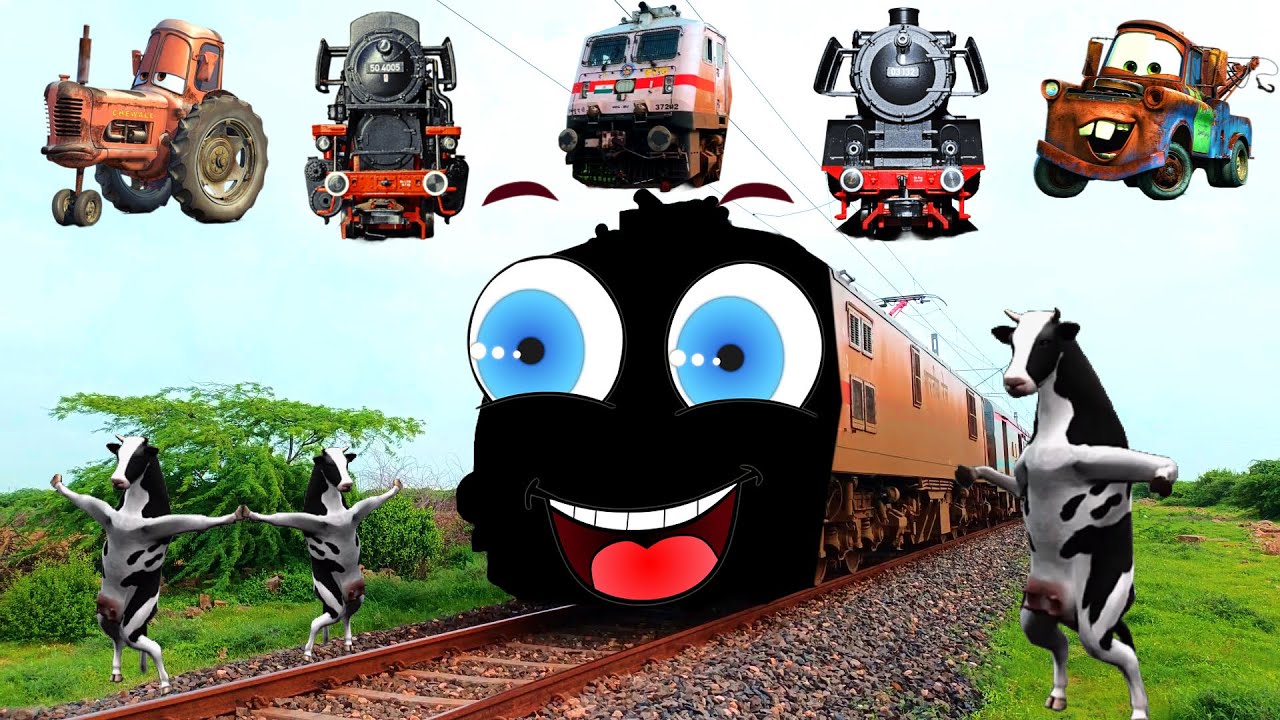 very nice railway train face model video || funny train videos youtube ...