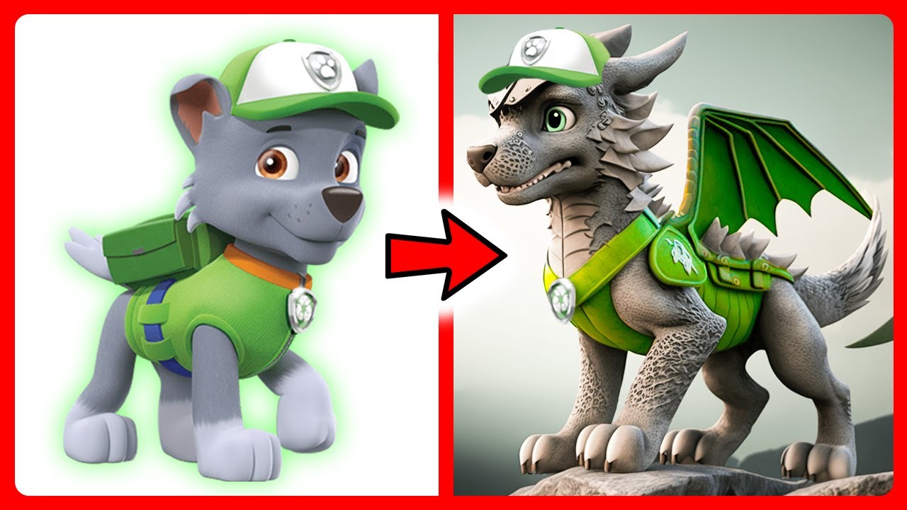 PAW PATROL as 🐲 DRAGONS or 💪 MUSCLE 🦴 All Characters - YouTube