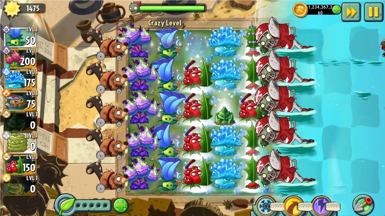 PvZ Crazy Level #3. Super-fast All-Star Zombies - YouTube