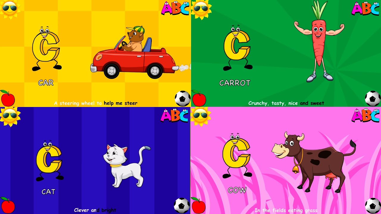Letter C Song | ABC Phonics Nursery Rhymes | abc Flashcards Phonics for ...