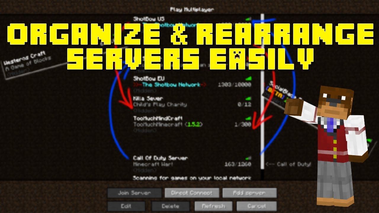 Minecraft Tutorial - Rearrange & Organize Your Servers Easily ...