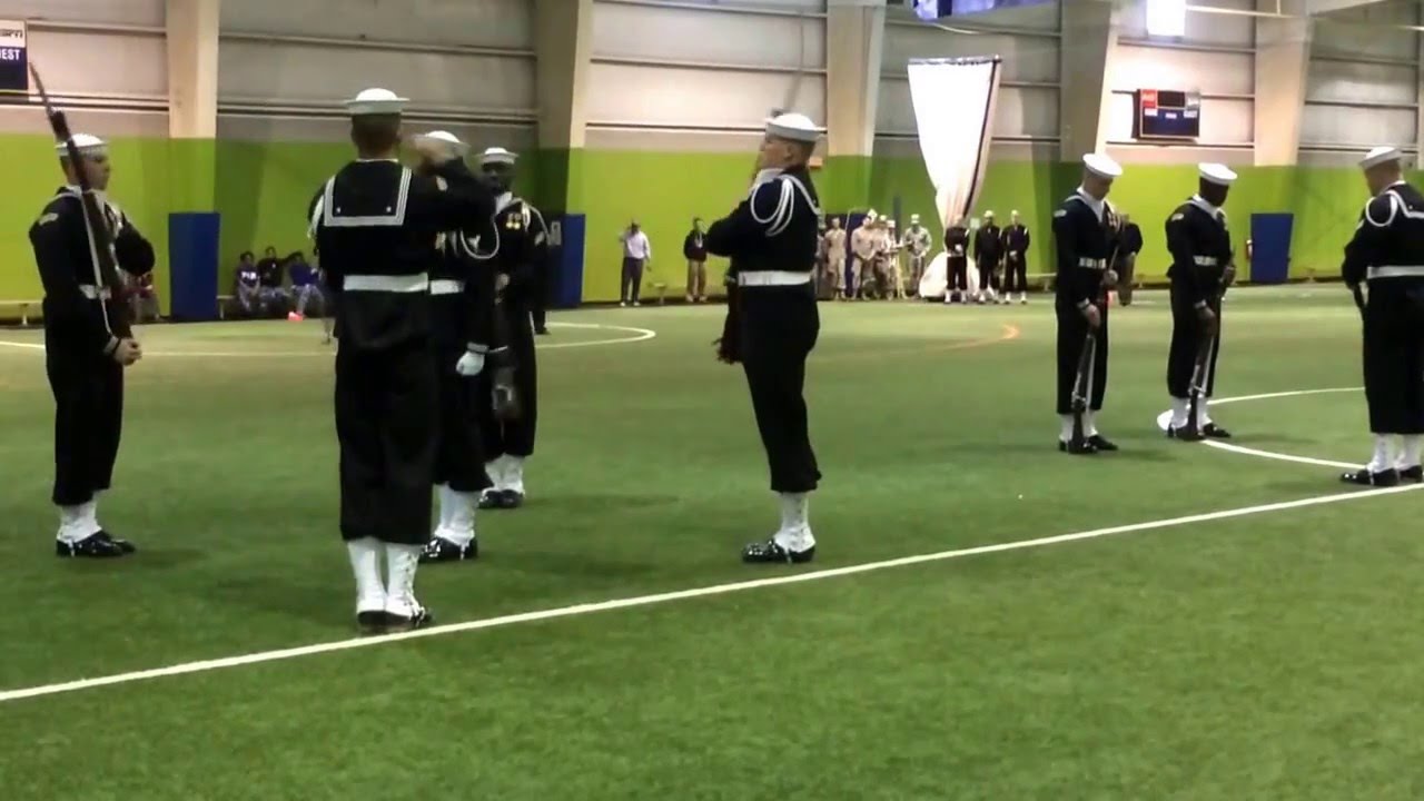 Navy drill team performs at 2016 drill competition - YouTube