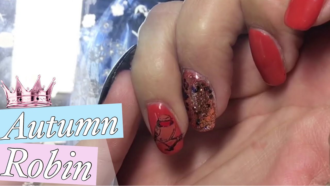 Autumn robin nails - YouTube