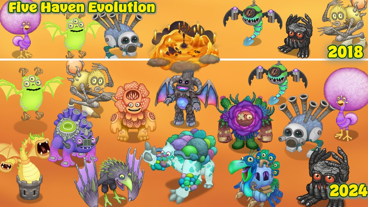 The Evolution of Epic Fire Haven - Full Song | My Singing Monsters ...