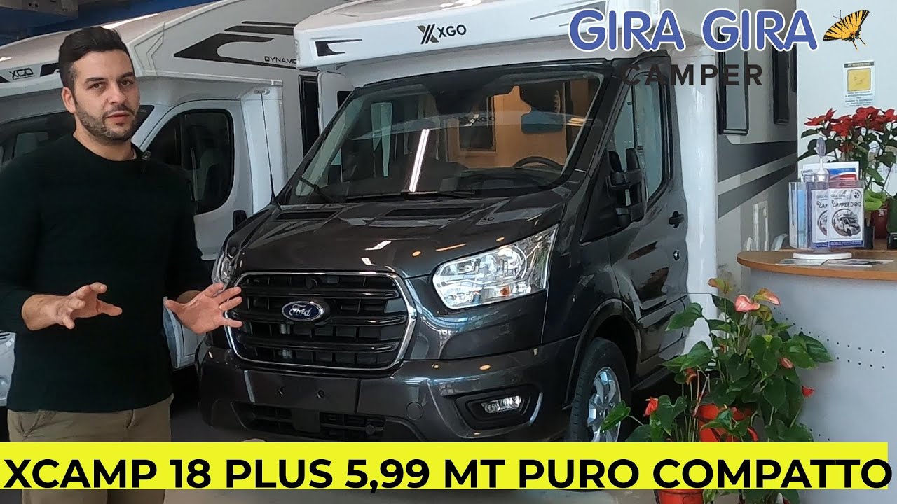 #camper XCAMP 18 PLUS 5,95 mt con garage vanlife ford transit compact ...