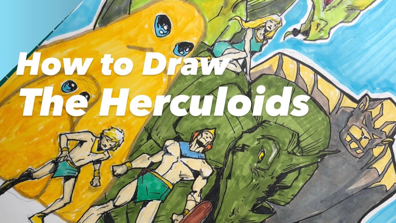 How to Draw The Herculoids Lineart Marker Art Sketchbook - YouTube