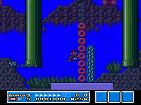 SMB3 for Super Mario All-Stars Custom Level #87 - Aqua Chomps of Death ...
