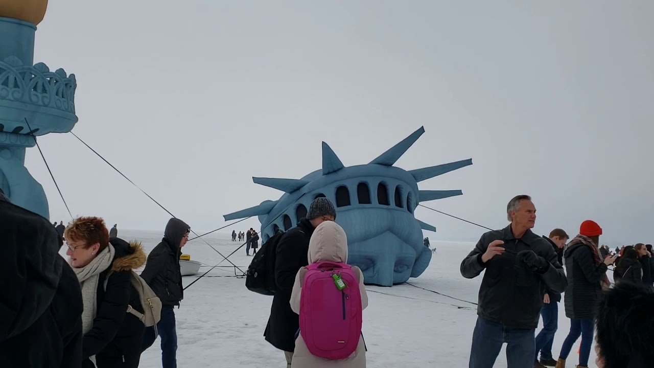 Statue Of Liberty Sinking in Frozen Lake - YouTube