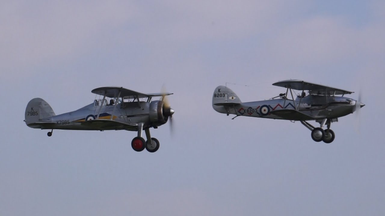 Hawker Demon and Gloster Gladiator at Old Warden 4th October 2015 - YouTube
