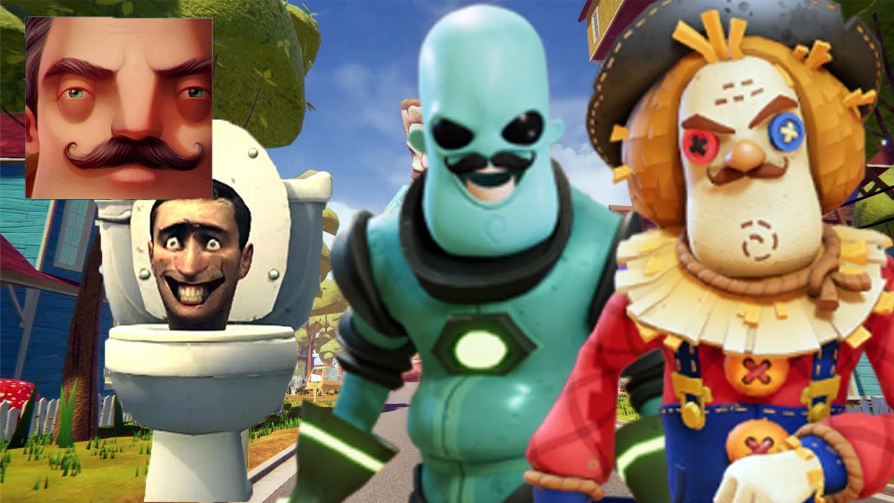 Hello Neighbor - New Secret Neighbor Alien Scarecrow Big Mario Mr Bean ...