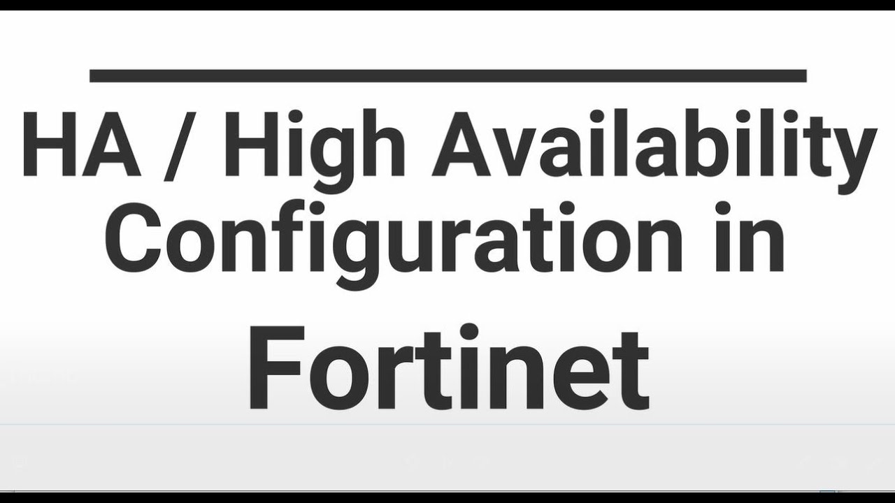 High Availability configuration in fortinet #Fortinet-7 - YouTube