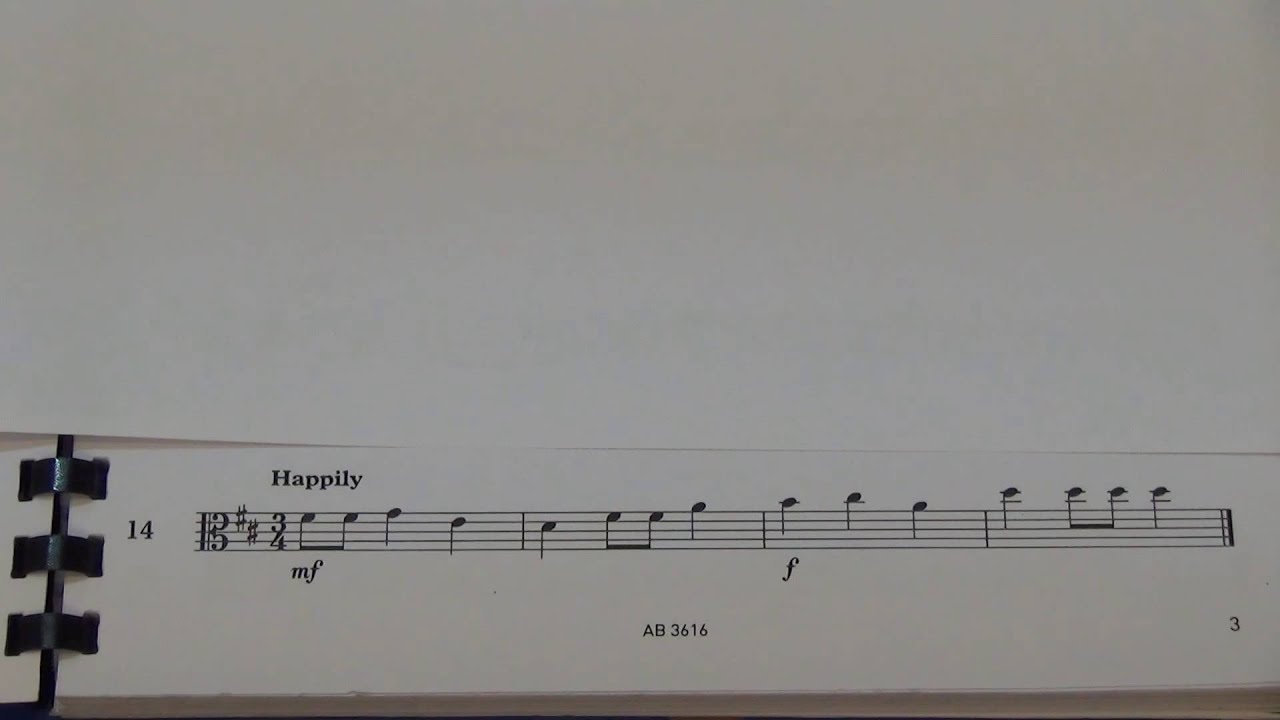 Viola Grade 1 Sight Reading No 14 Happily - YouTube