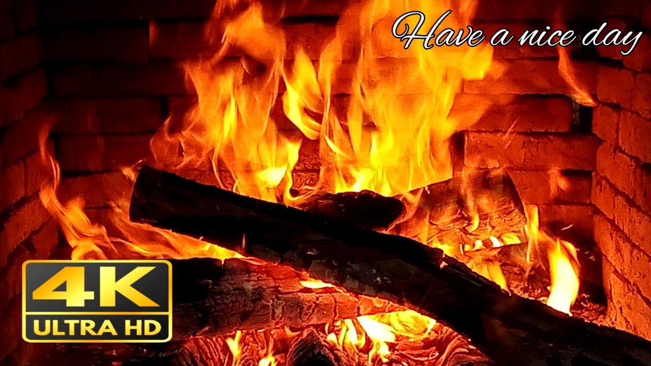 🔥 4K Cozy Fireplace at Night | Fireplace with the Sound of Crackling ...